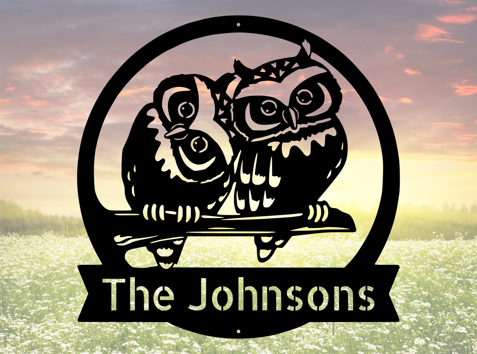 Personalized Owl Metal Sign - Steel Metal Art / Metal Decor / Steel ...