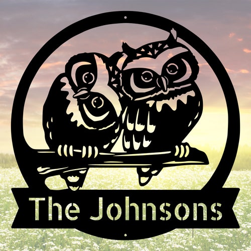 Personalized Owl Metal Sign Steel Metal Art / Metal Decor / - Etsy