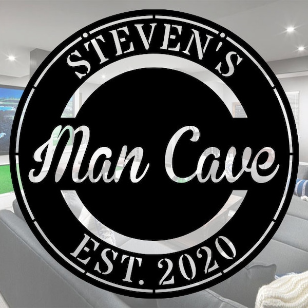 Metal Man Cave Sign - Etsy
