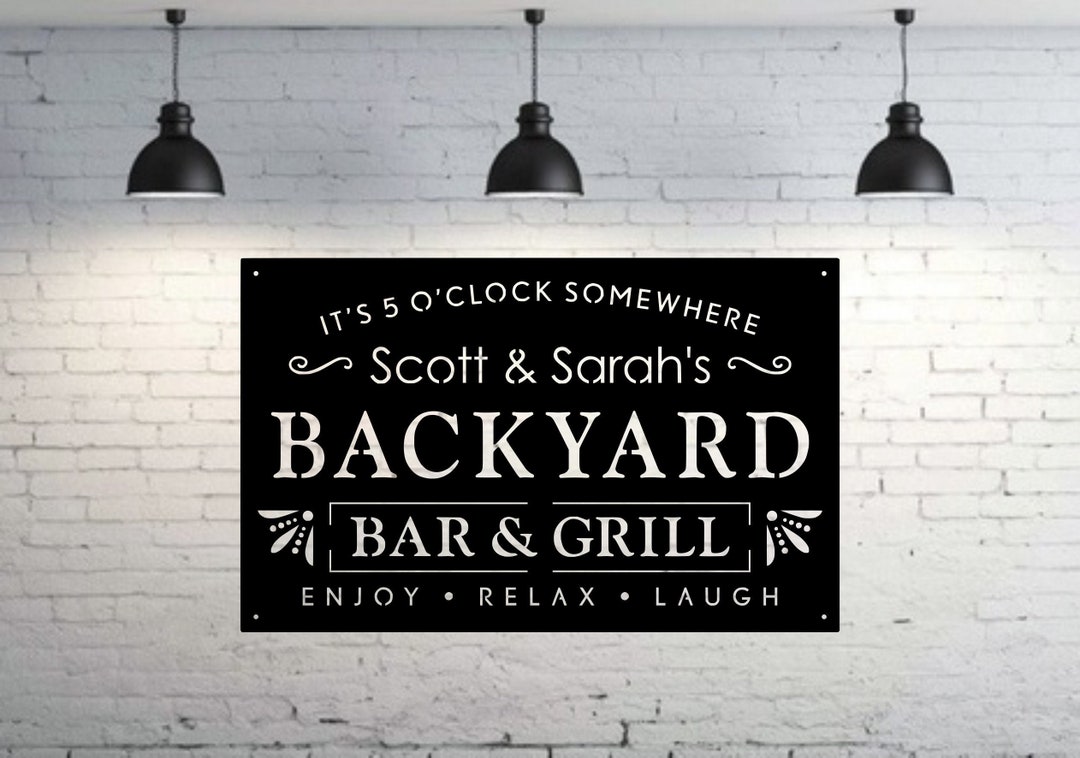 Personalized Outdoor Backyard Custom Sign | Custom Metal Patio Sign ...