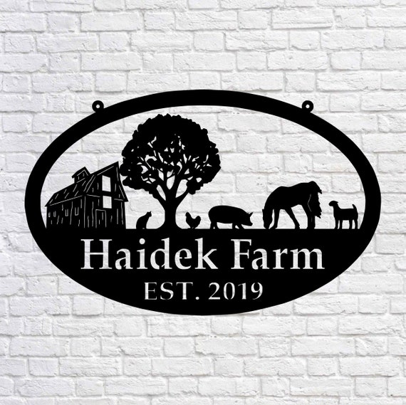 Metal FARM SIGN Barn Horse Pig Cat Goat and Chicken - Etsy