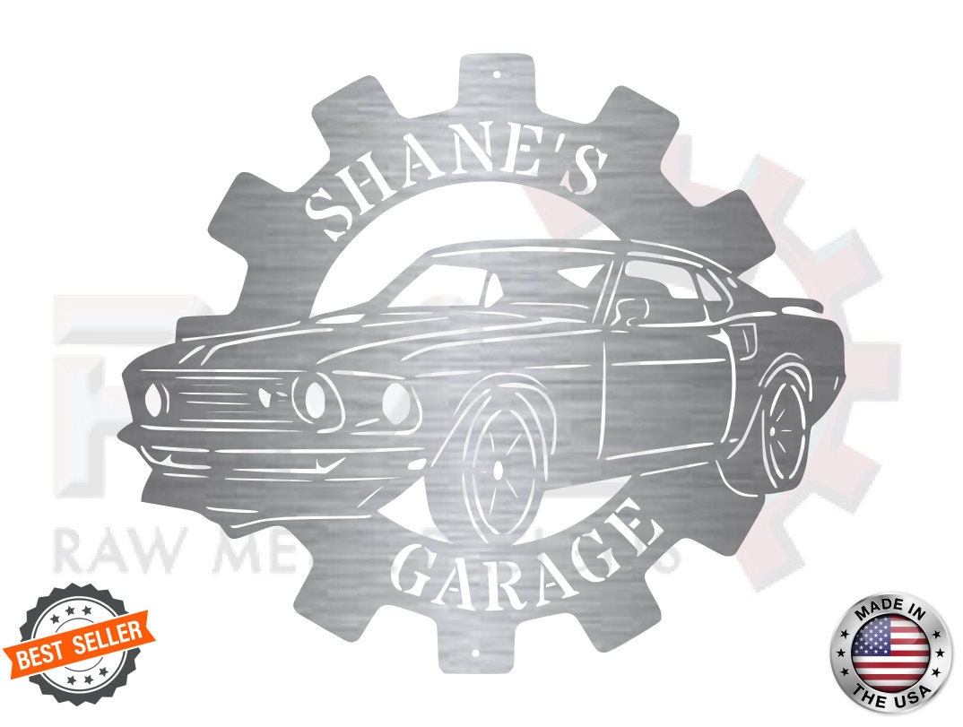 Custom Mustang Muscle Car Sign, Father's Day Gift, Metal Car Sign ...