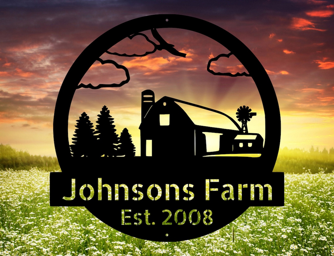 Metal Farm Sign ,barn - Personalized Family Name Metal Sign - Wedding ...