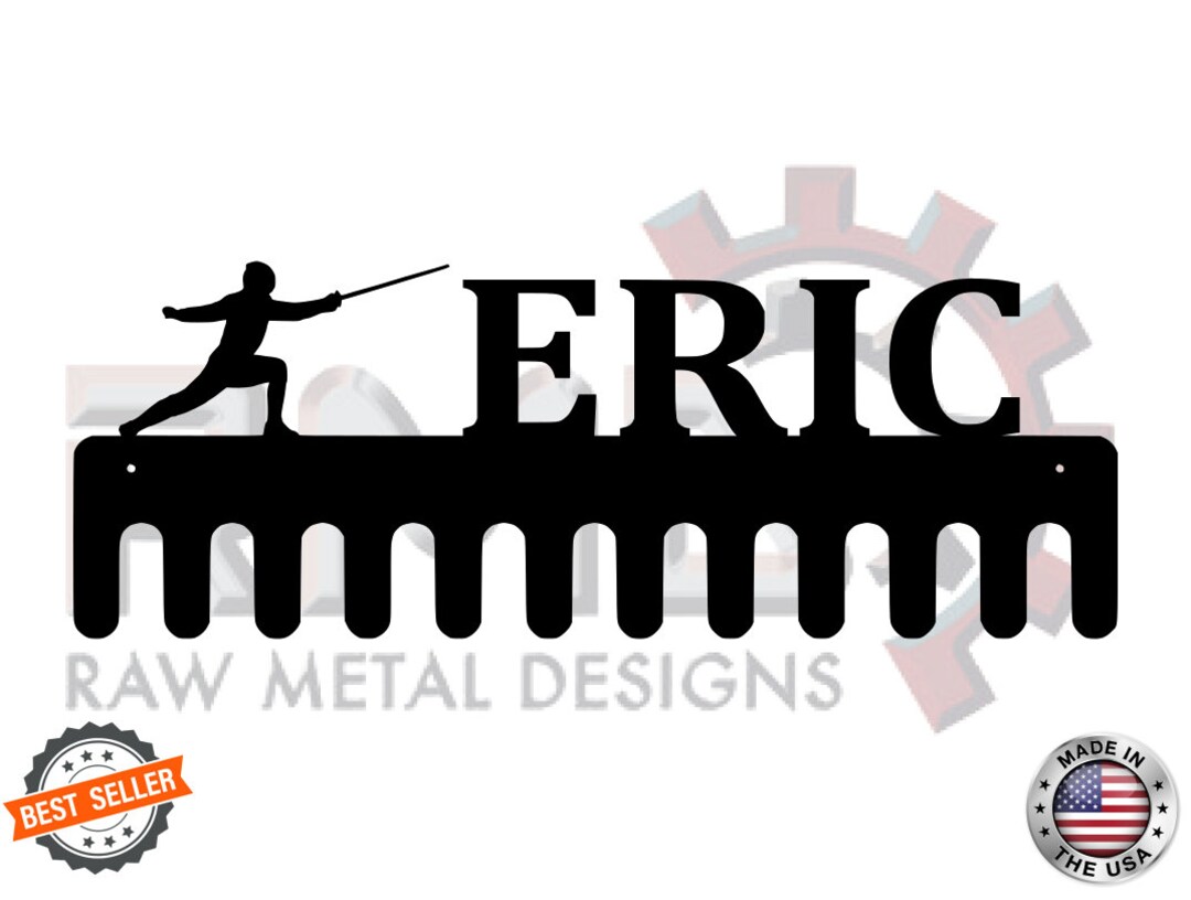 Fencing Custom Name Medal Hanger Holder Display Rack 12 - Etsy