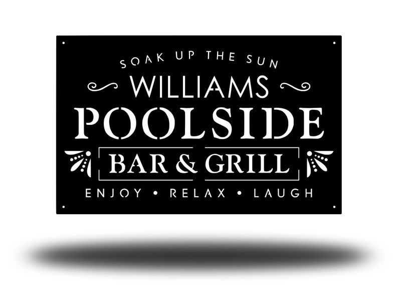 Personalized Metal Poolside Sign Metal Swimming Pool Sign - Etsy