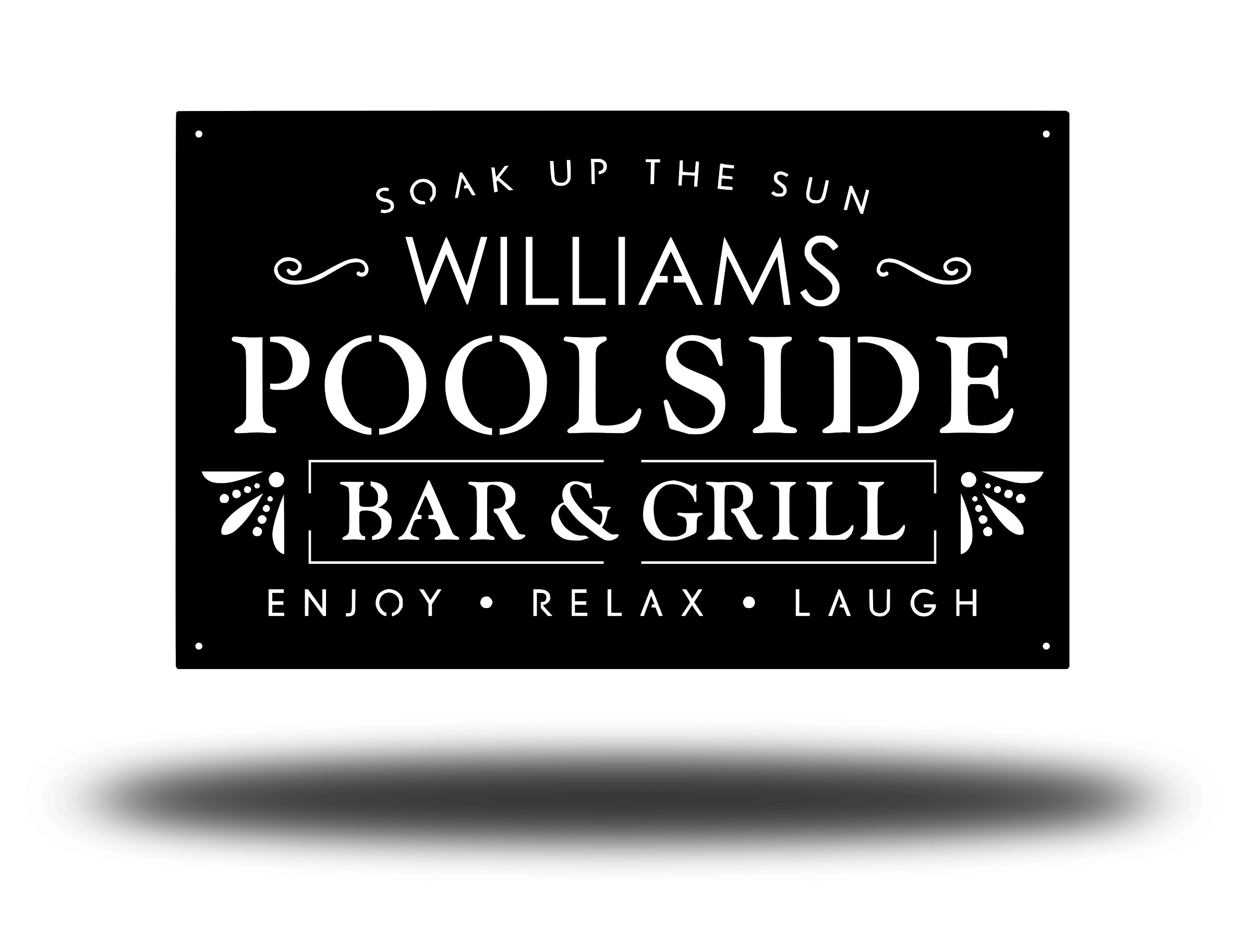 Personalized Metal Poolside Sign Metal Swimming Pool Sign | Etsy