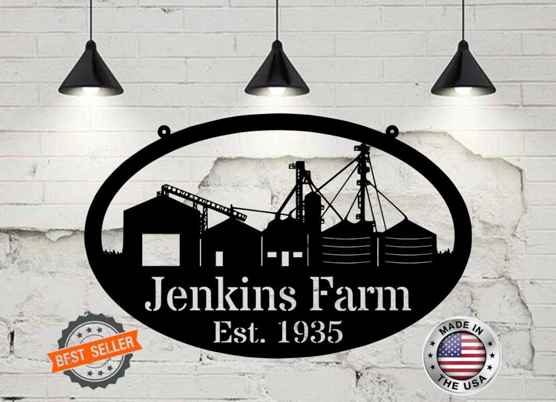 Metal Farm Sign | Grain Bins | Silo Sign | Personalized Family Name ...