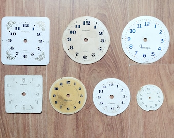 Vintage Clock Faces Vintage Round Square Watch Faces Dials Clock Fronts ...