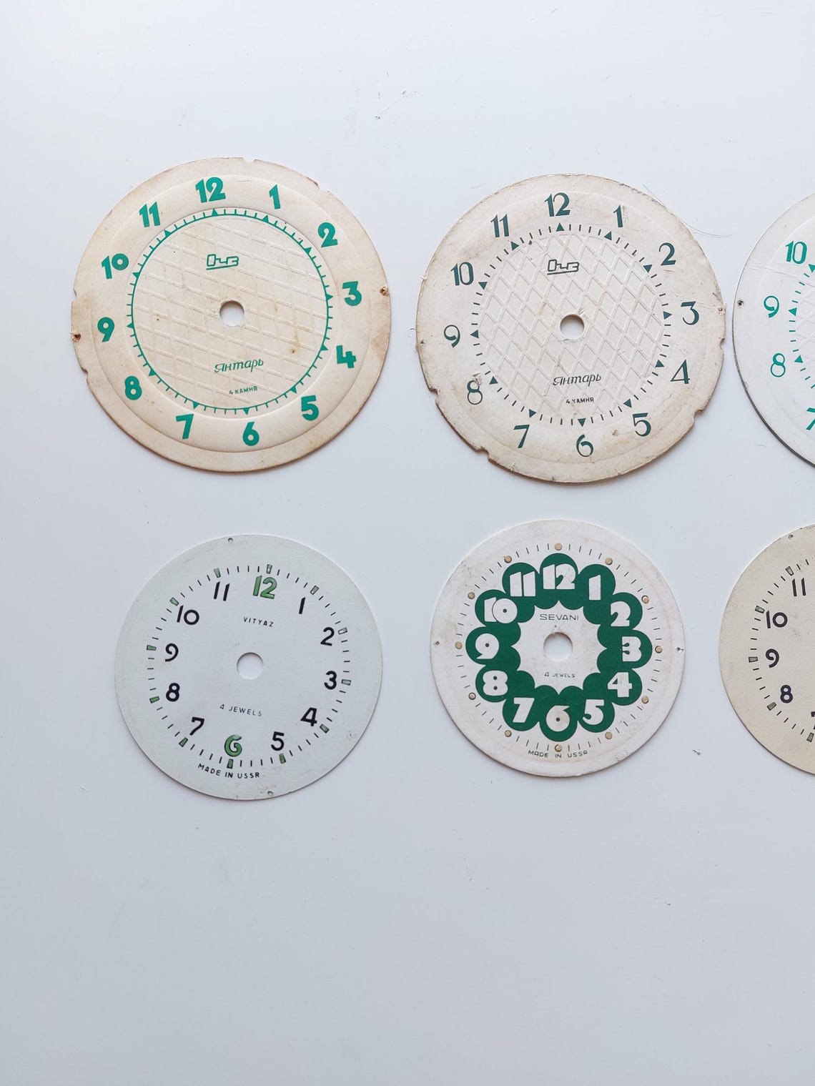 Clock Faces Vintage Round Square Watch Plastic Faces Dials Clock Fronts ...