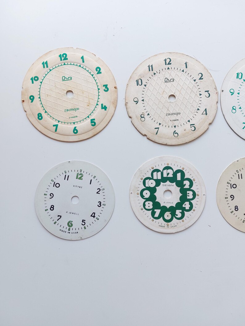 Clock Faces Vintage Round Square Watch Plastic Faces Dials Clock Fronts ...