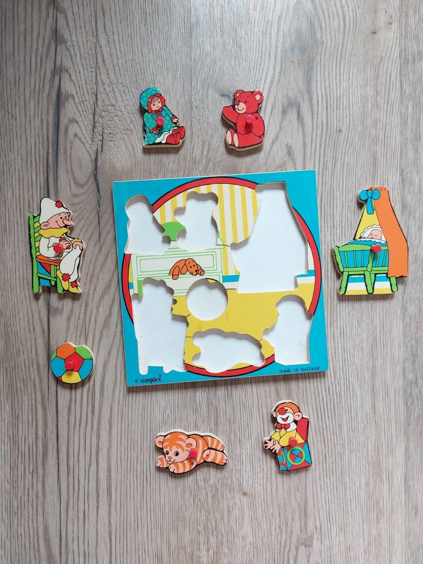 Vintage Wooden Puzzle Simplex Retro Puzzle Game Play - Etsy