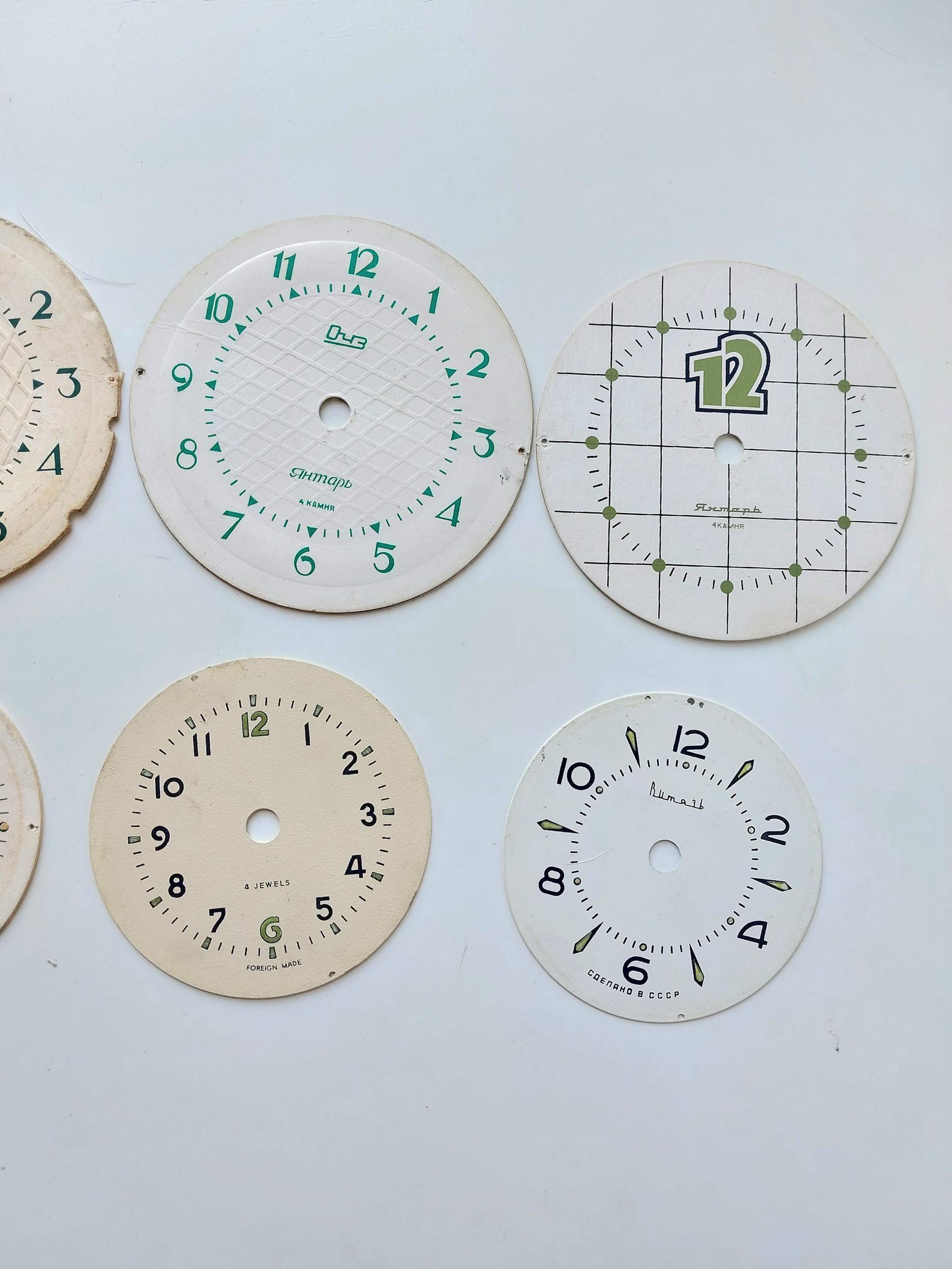 Clock Faces Vintage Round Square Watch Plastic Faces Dials Clock Fronts ...