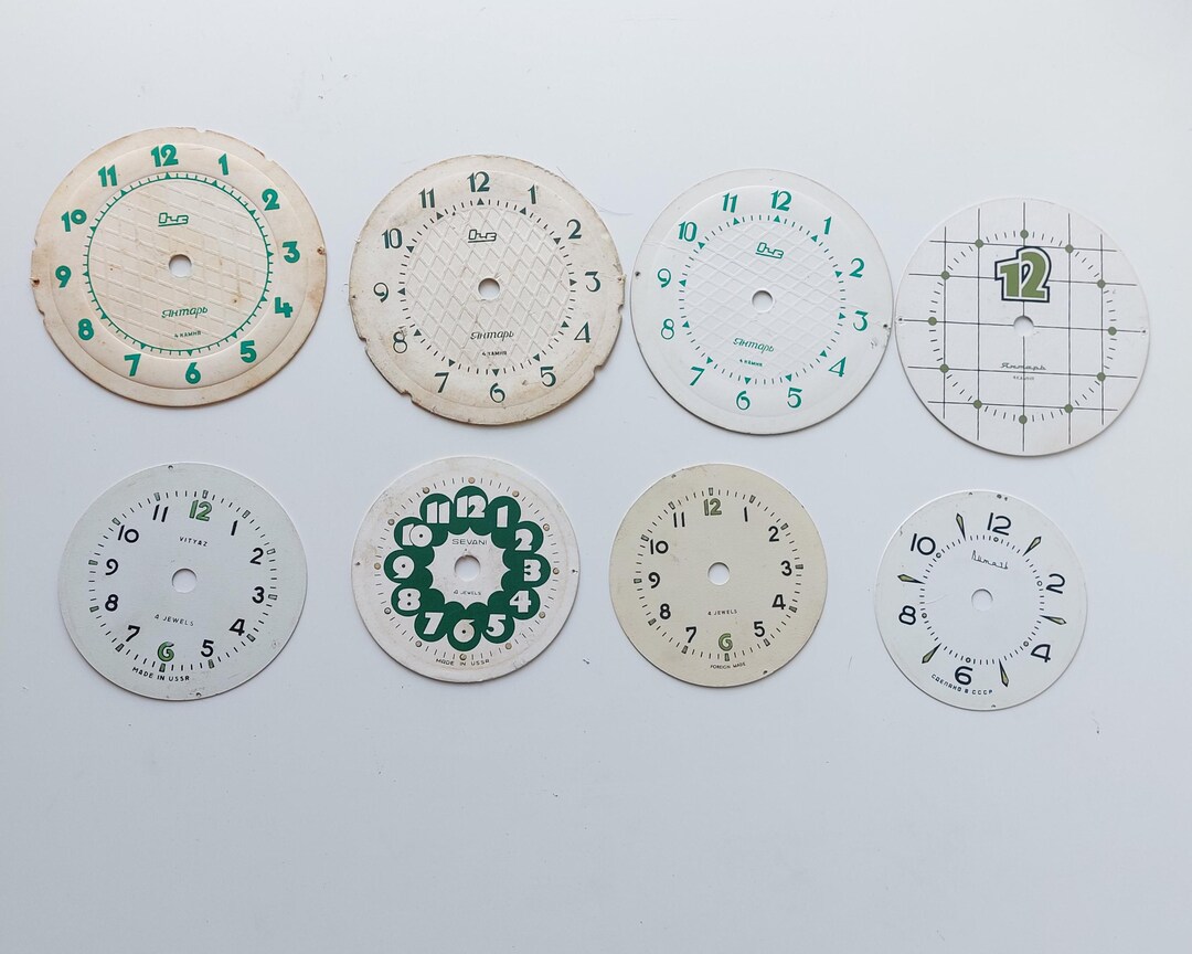 Clock Faces Vintage Round Square Watch Plastic Faces Dials Clock Fronts ...
