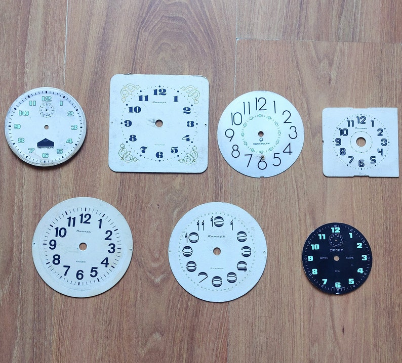 Clock Faces Vintage Round Square Watch Faces Dials Clock Fronts ...