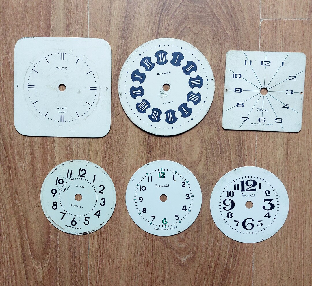 Vintage Clock Faces Vintage Round Square Watch Faces Dials Clock Fronts ...