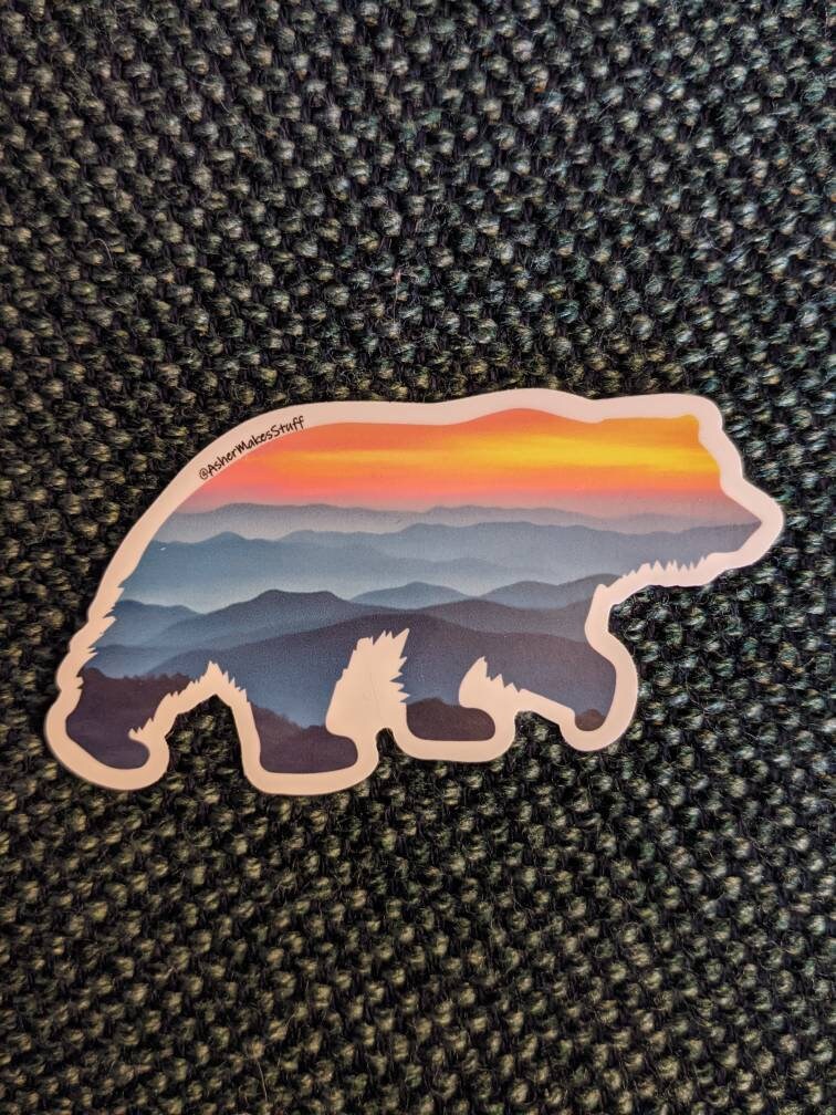 Blue Ridge Bear Sticker - Etsy