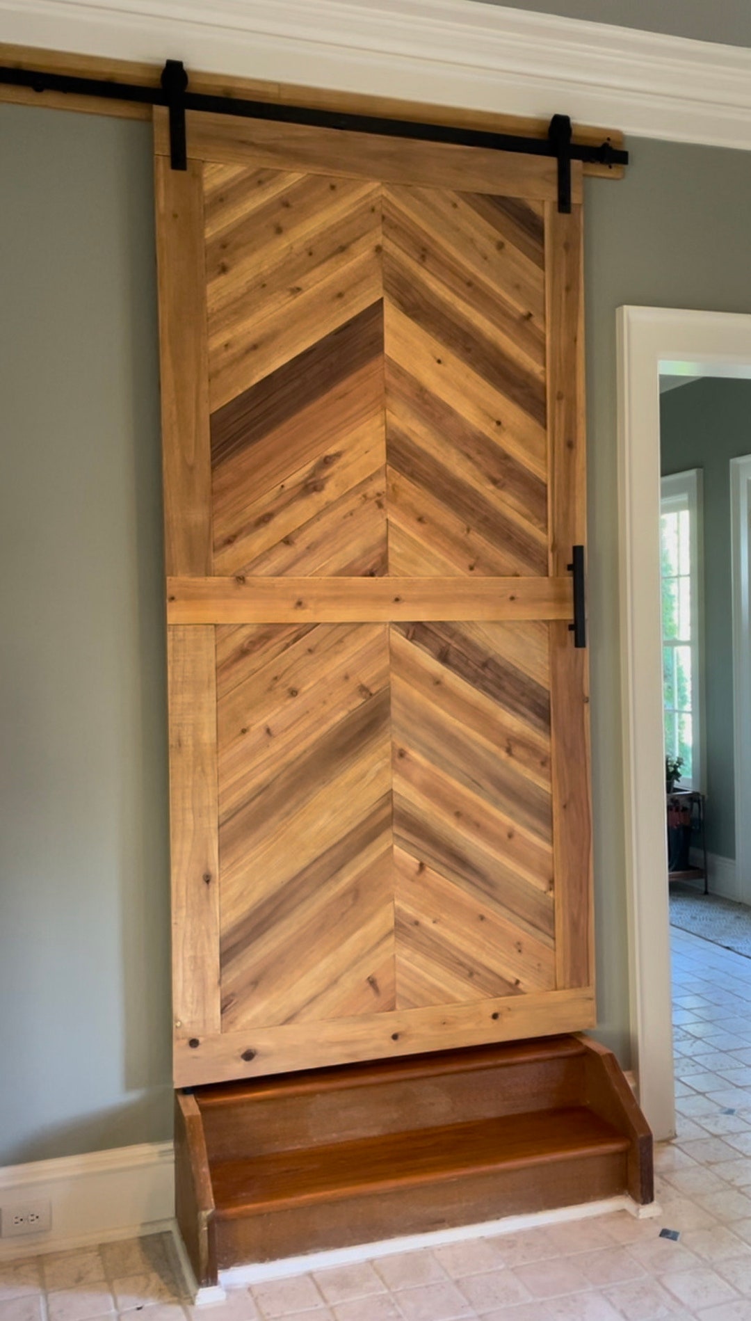 Handcrafted Cedar Chevron Barn Door: Modern Rustic Farmhouse Style - Etsy
