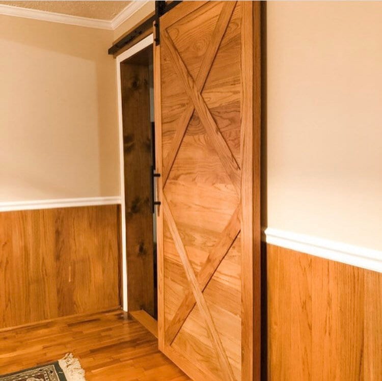 Oak Sliding Barn Door, Single Hung Door, Double X Sliding Door, Living ...