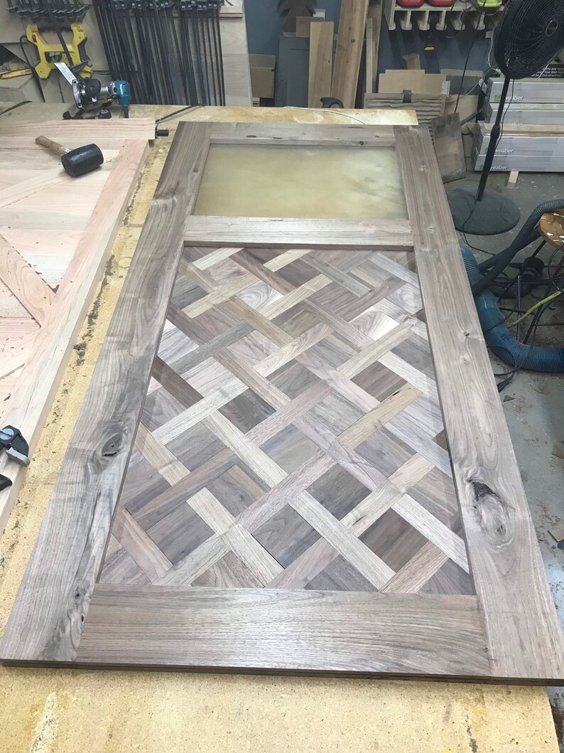 Weave Pattern Sliding Door, Barn Door, Sliding Barn Door, Walnut Door ...