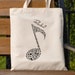 Personalized Music Notes Tote Bag, Custom Name Music Gift, Cute Canvas ...