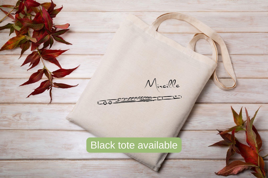 Personalized Flute Tote Bag, Custom Name Flutist Gift, Sheet Music ...