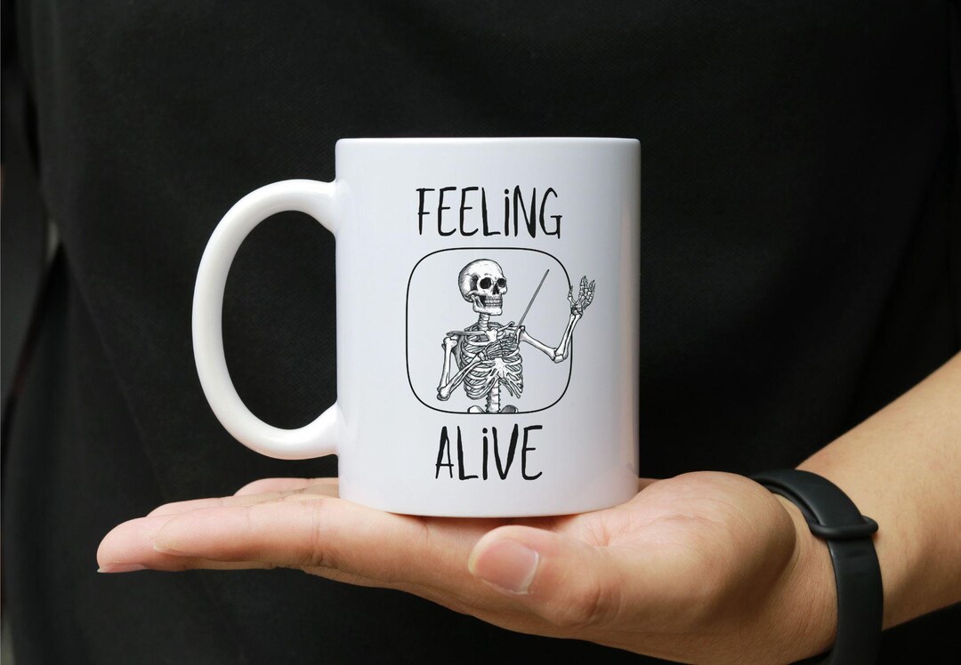 Feeling Alive Skeleton Conductor Mug, Halloween Music Choir Orchestra ...