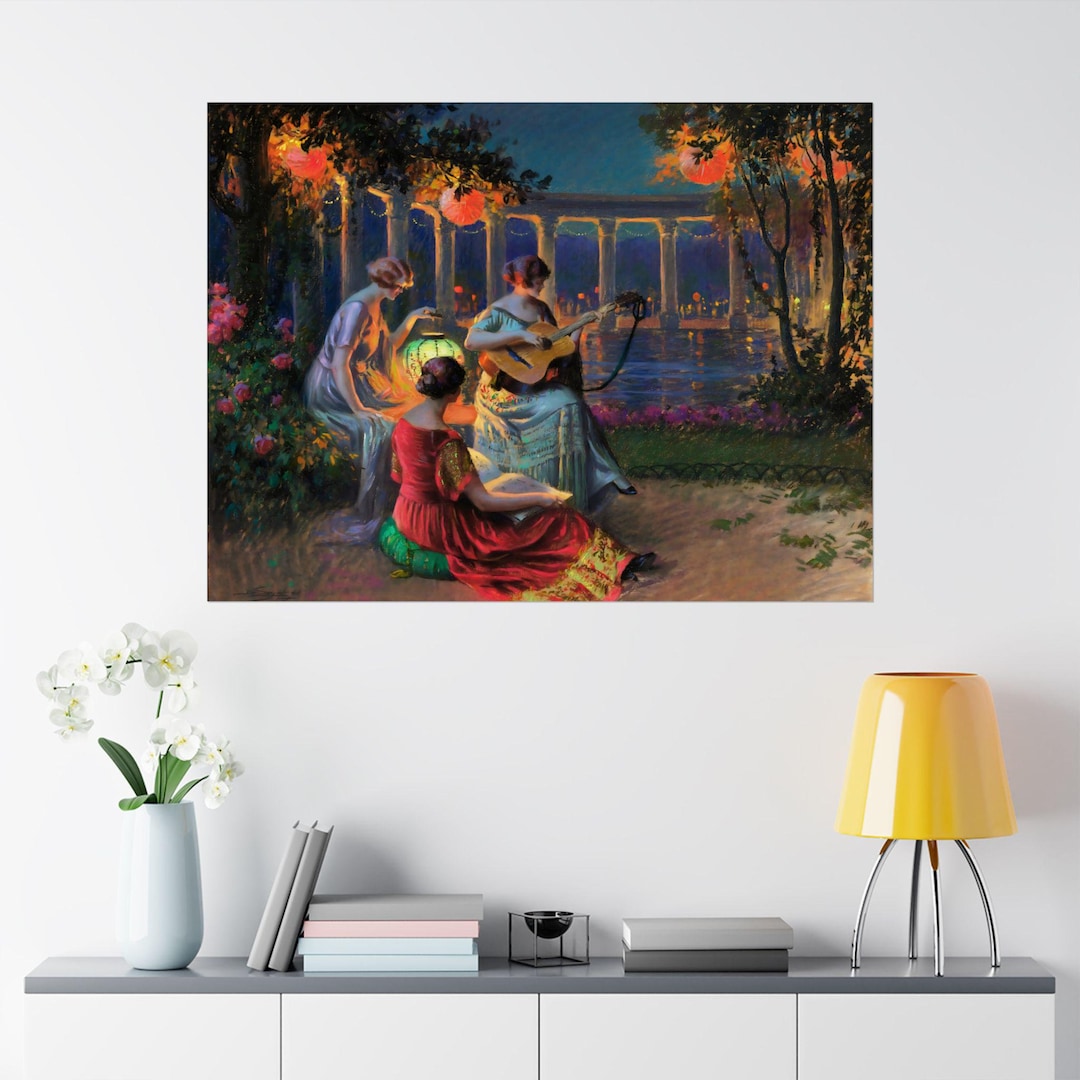 Romantic Realism Art Matte Horizontal Poster, French Vintage Hanging ...