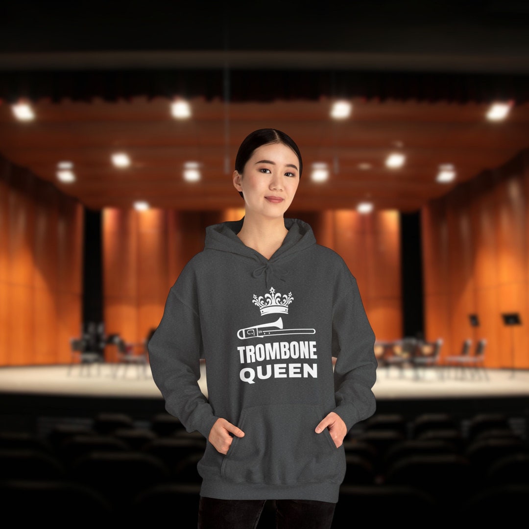 Trombone Queen Sweatshirt, Funny Trombonist Adult Hoodie, Band ...