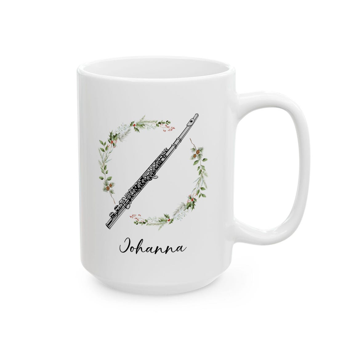 Personalized Christmas Flute Player Coffee Mug, Custom Name Teacher ...