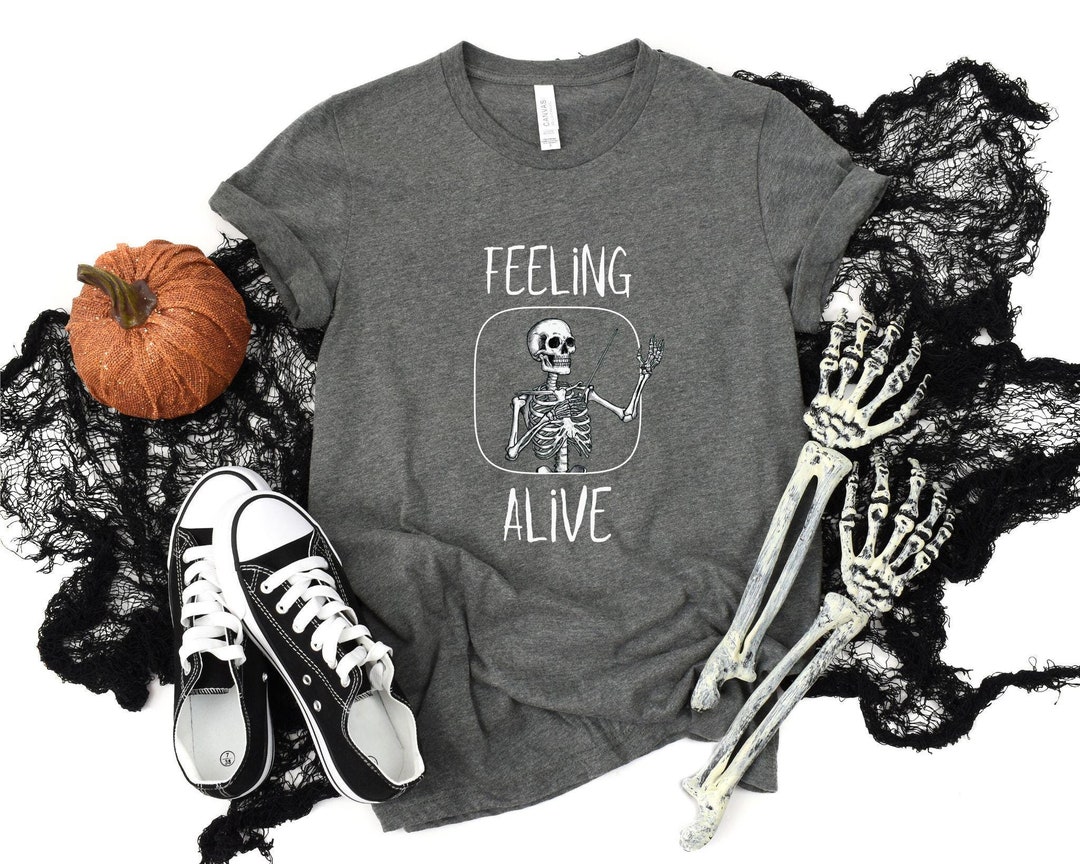 Feeling Alive Skeleton Conductor Tshirt, Halloween Music Choir ...