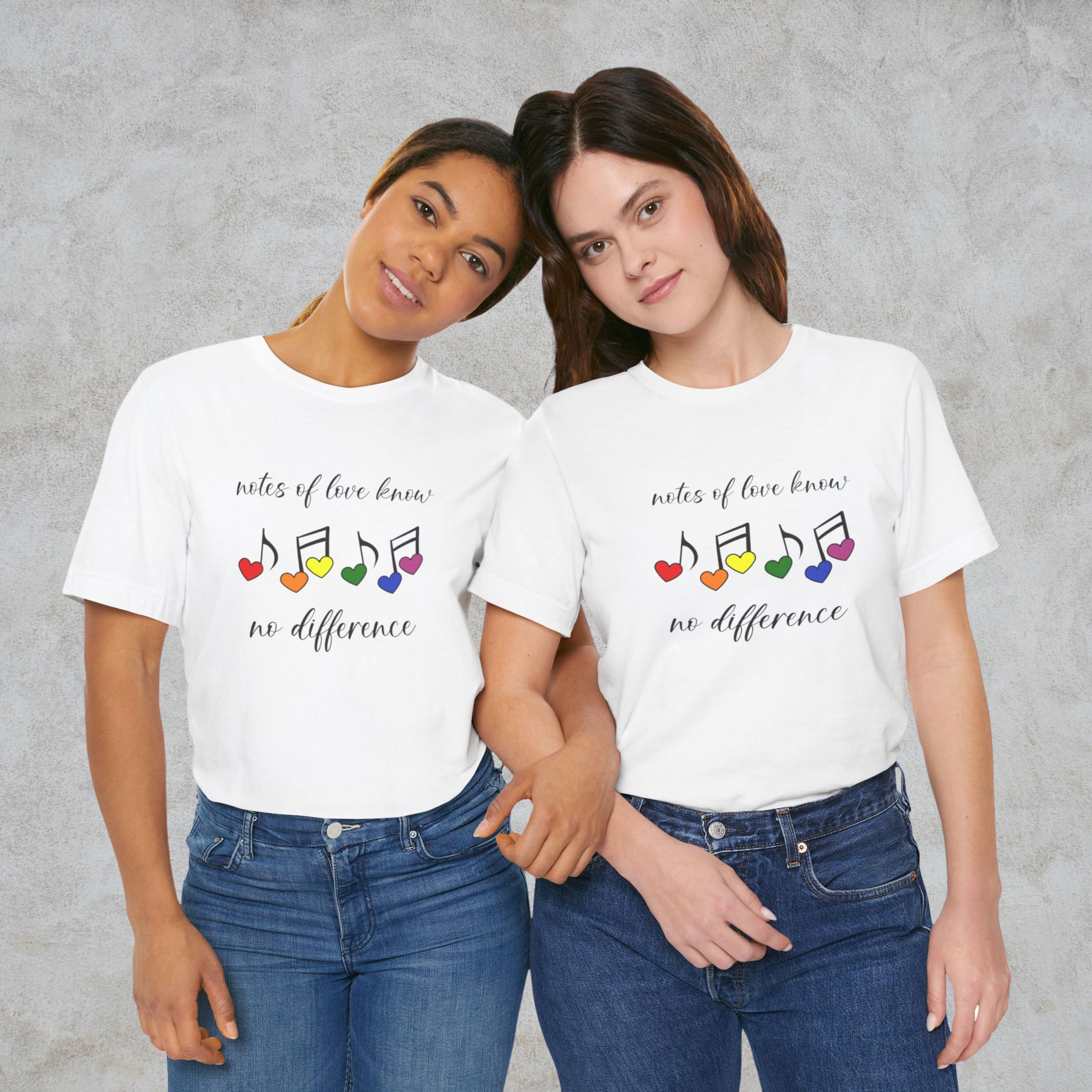 Pride LGBT Music Notes T-shirt, Love Know No Difference, Rainbow ...