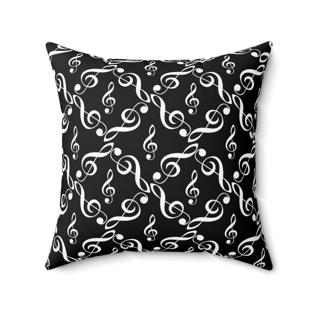 Music Treble Clef Decorative Square Pillow, Modern Geometric Cover ...