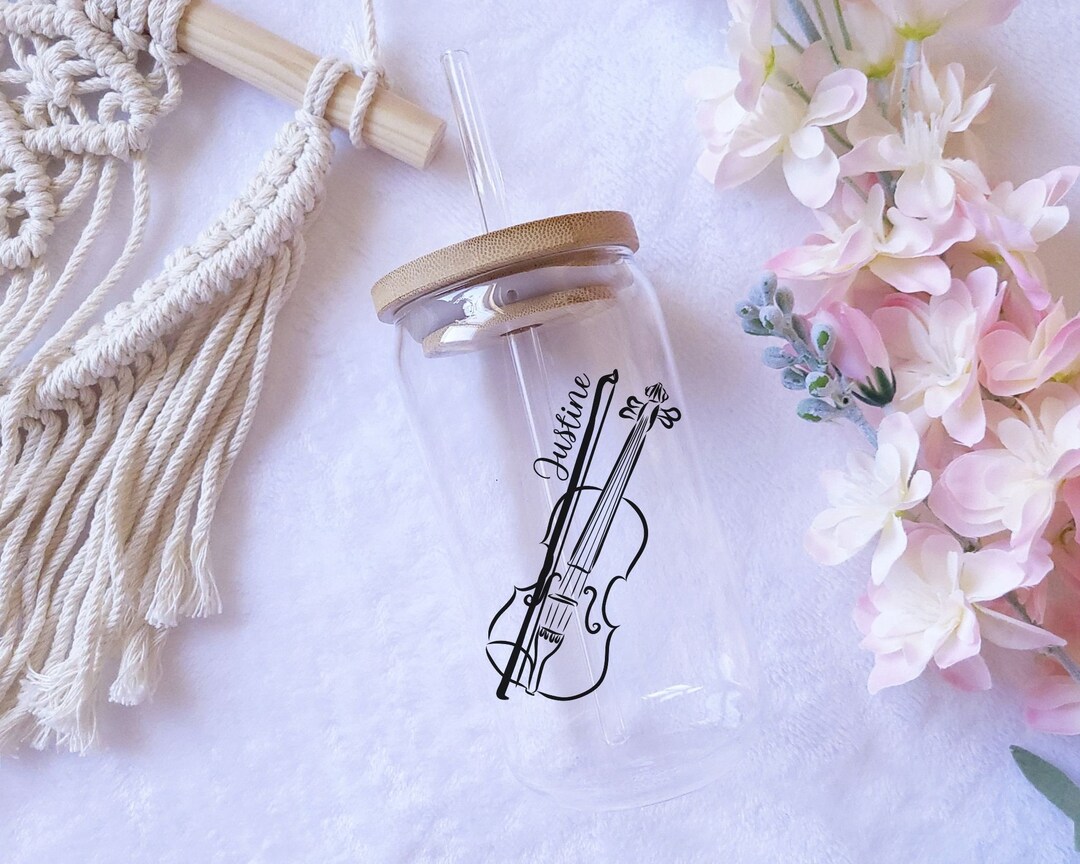 Personalized Violin Player Glass Cup, Custon Name Birthday Gift for ...