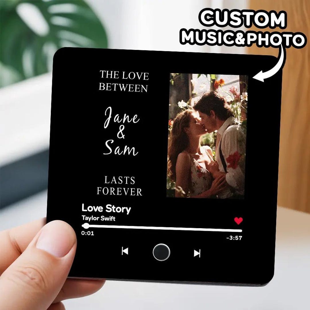 Custom Engraving Text Music Fridge Magnet, Personalized Photo Magnet ...