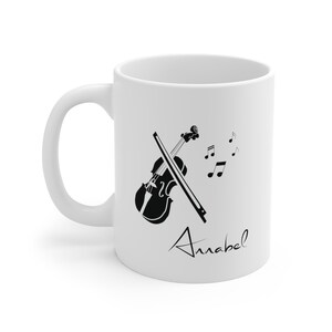 Personalized Violin and Viola Player Ceramic Mug, Custom Name Music ...