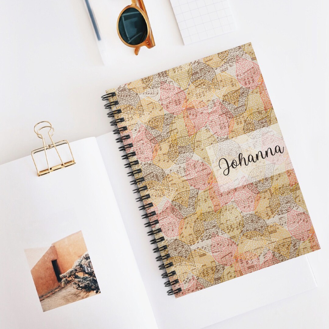 Custom Name Spiral Notebook, Personalized Fall Writing Journal Gift ...