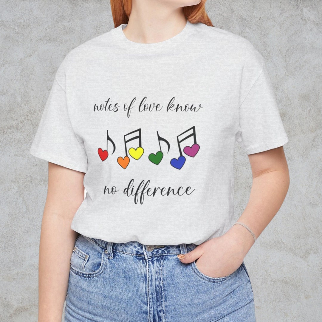 Pride LGBT Music Notes T-shirt, Love Know No Difference, Rainbow ...
