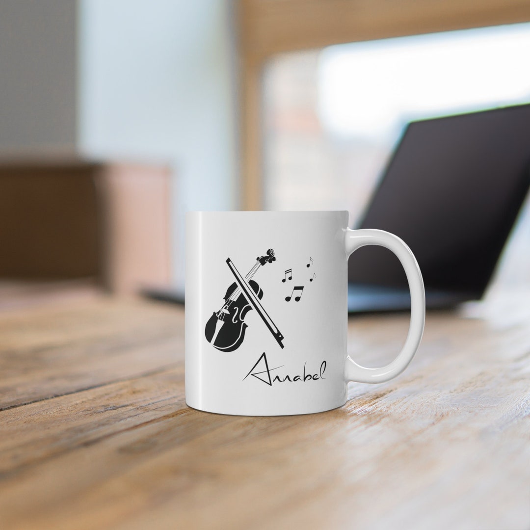 Personalized Violin and Viola Player Ceramic Mug, Custom Name Music ...