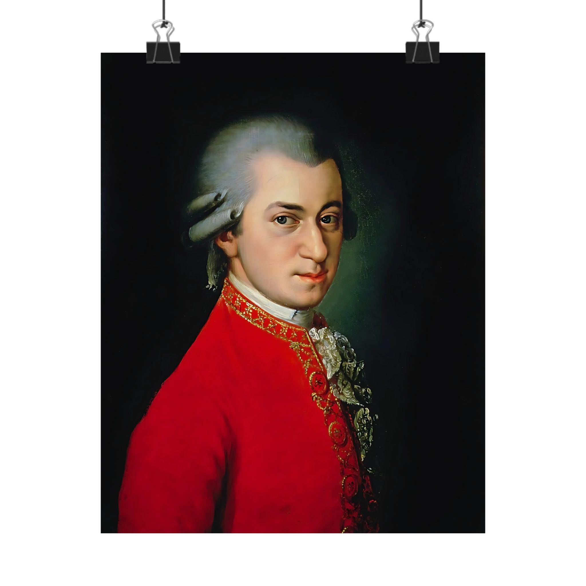 Mozart Portrait Vertical Matte Poster, Musician Wall Art Hanging Print ...