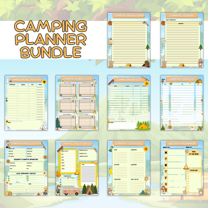 Camping Planner/binder -- Digital Download -- Camping Planner MEGA ...