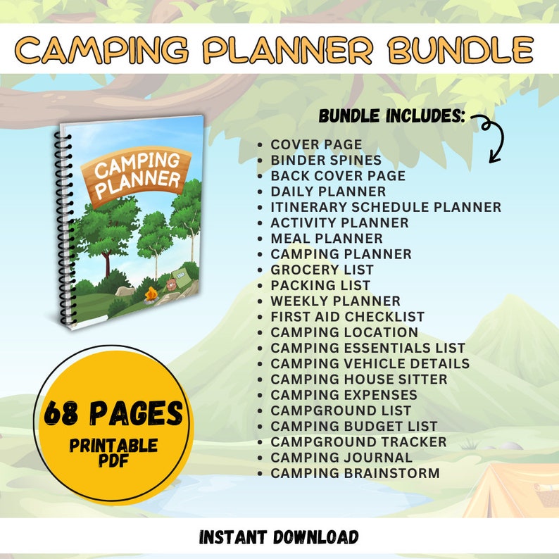 Camping Planner/binder -- Digital Download -- Camping Planner MEGA ...