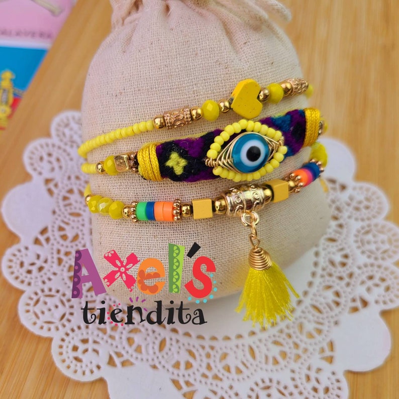 Ojo Bracelet Mexican Evil Eye Bracelet Triple Beaded - Etsy