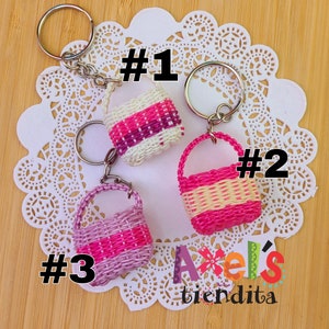 Mini Mexican Mercado Bag Keychain: Handmade Recycled Plastic Charm - Etsy