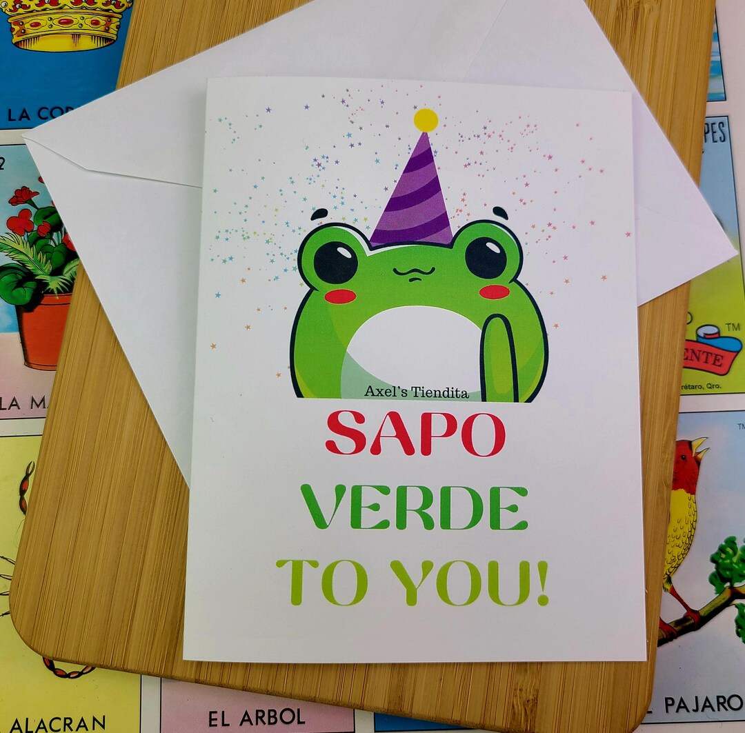Sapo Verde to You Birthday Card - Spanglish Greeting Card - Etsy