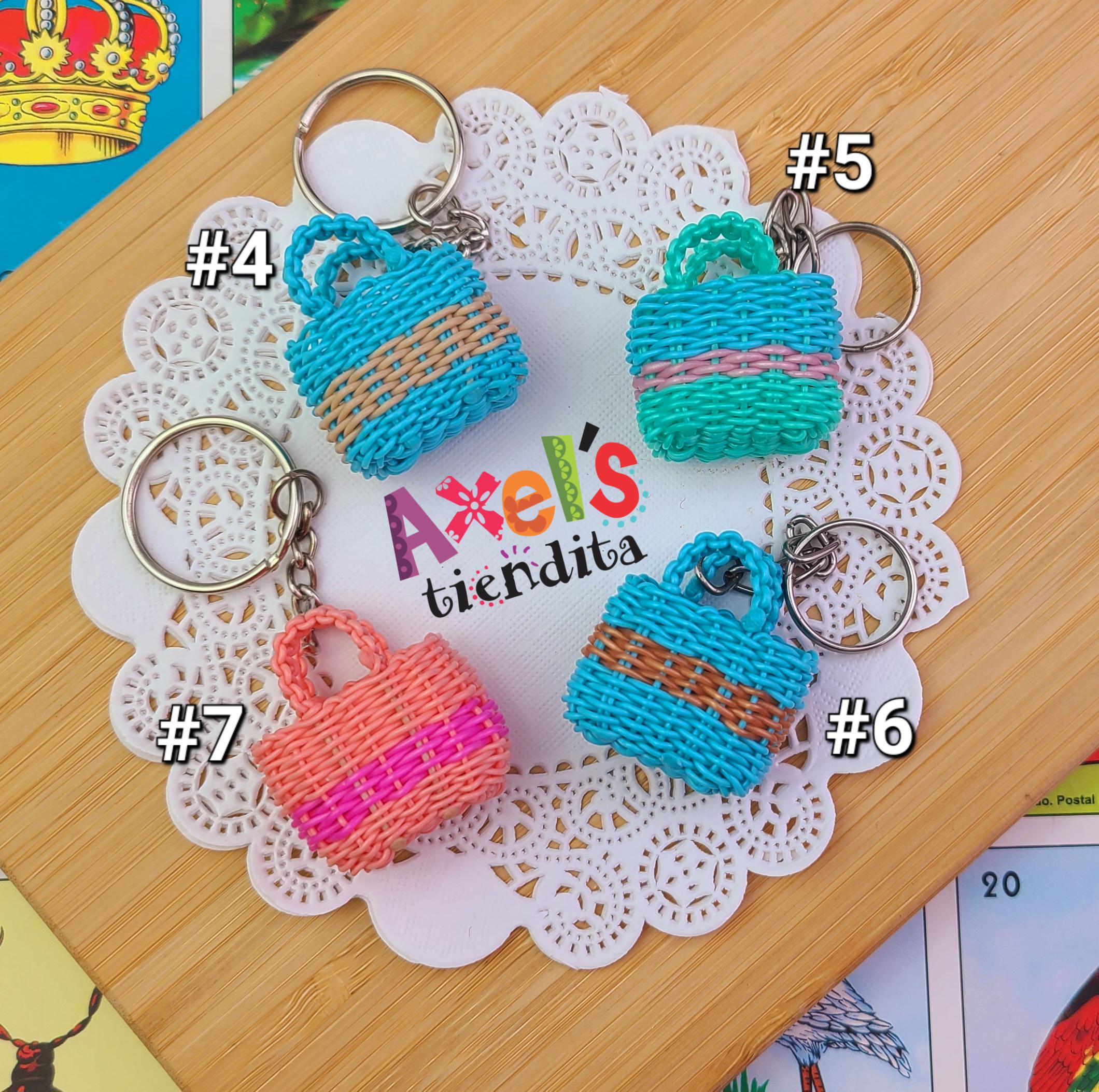Mini Mexican Mercado Bag Keychain: Handmade Recycled Plastic Charm - Etsy