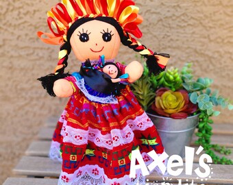 Lele Doll Muñeca Lele Muñeca Mexicana Muñeca Otomi Mom and Baby Lele ...