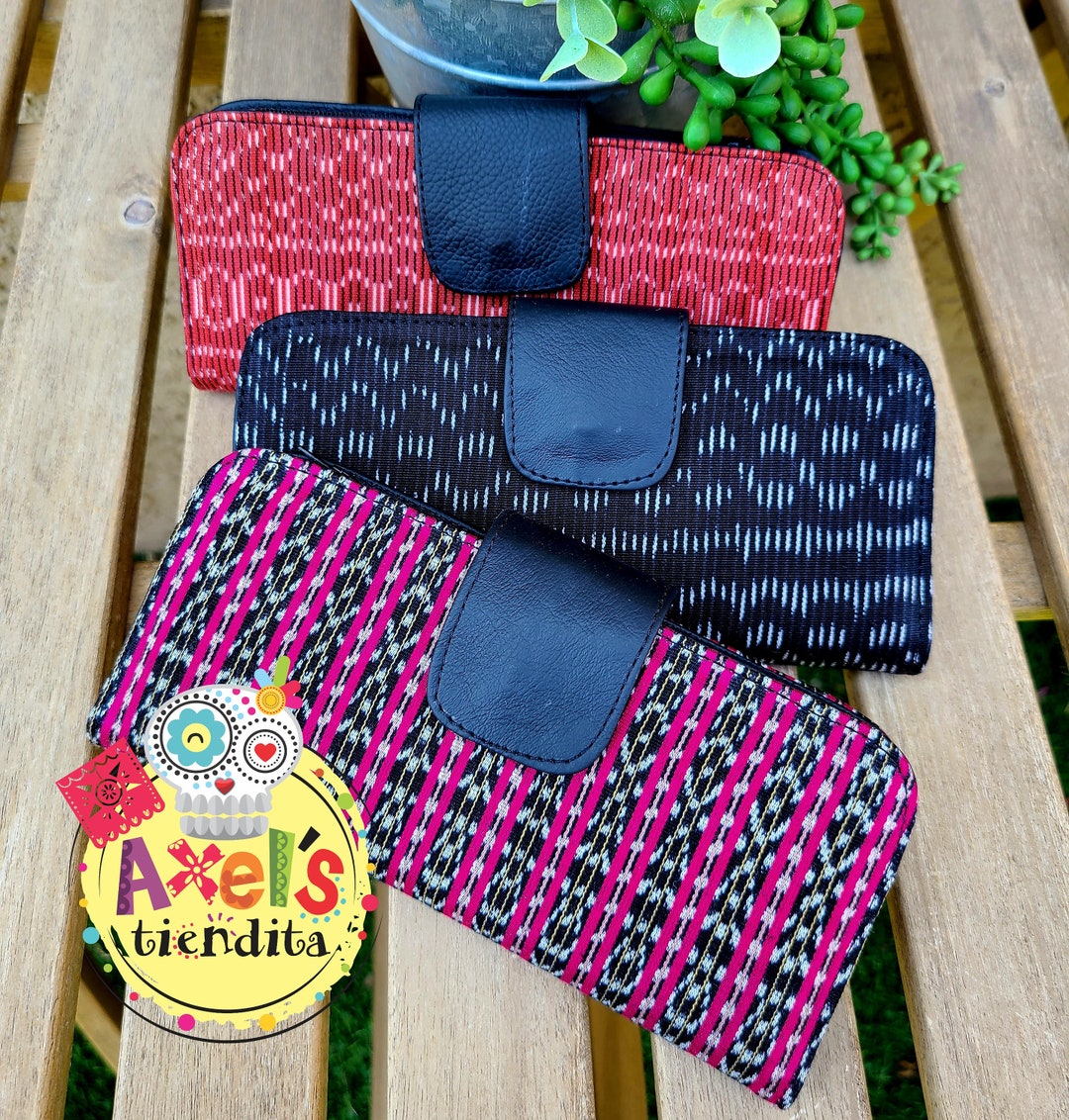 Mexican Rebozo Wallet - Modern Wallet - Leather Wallet - Handmade ...