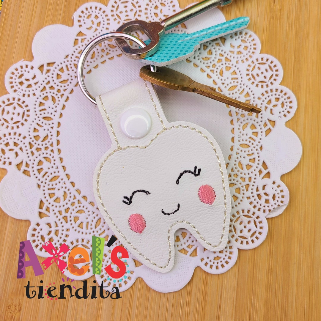 Tooth Snap Tab Keychain Dentist Key Fob Happy Tooth Keychain Tooth ...