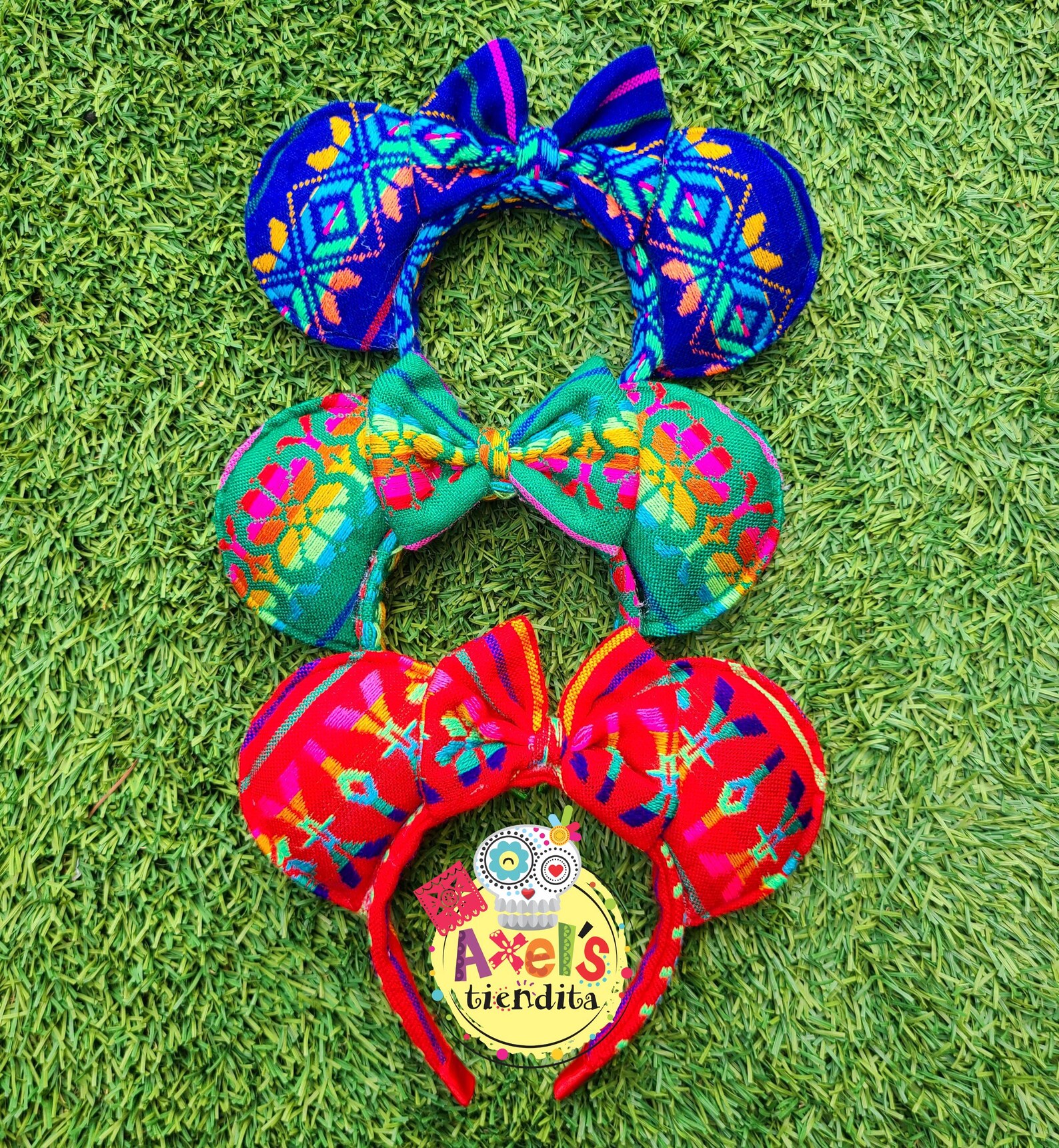 Handmade Cambaya Fabric Mouse Ear Headband: Mexican Artisan Design - Etsy