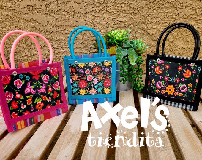 Flores Oaxaqueñas Mercado Bag - Mexican Mercado Bag - Mini Mesh Bag ...